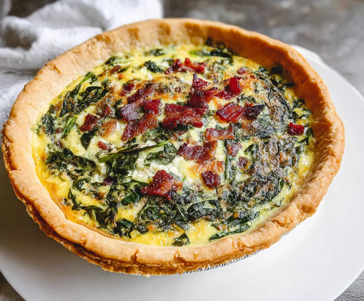 Easy Spinach Bacon Quiche